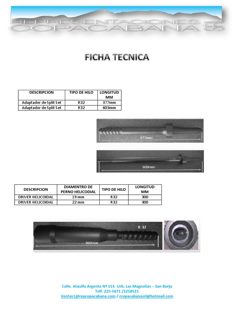 FICHA TECNICA Adaptadores | PDF