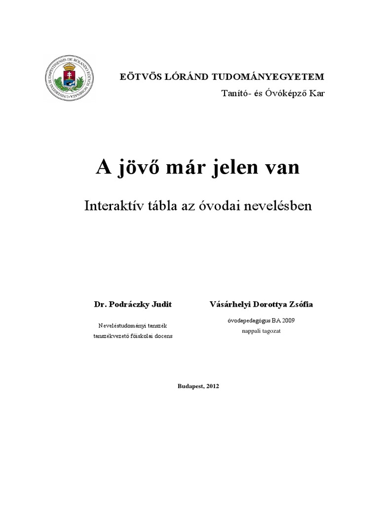 IKT Használata Az Óvodában | PDF