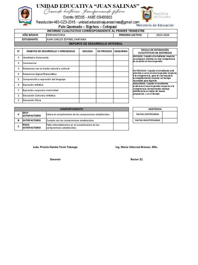 Boleta Individual 2023 - Preparatoria - Inicial | PDF | Aprendizaje ...