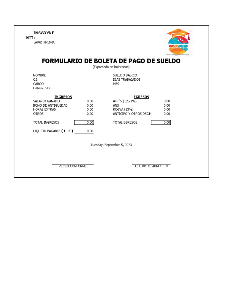 Alisson Shirley Cuba Paz - Formulario de Boleta de Pago de Sueldo PDF | PDF