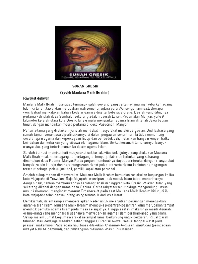 Sunan Gresik Dan Sunan Bonang | PDF