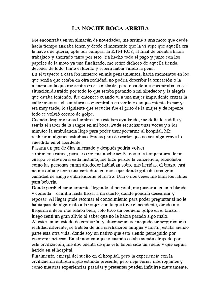 La Noche Boca Arriba | PDF