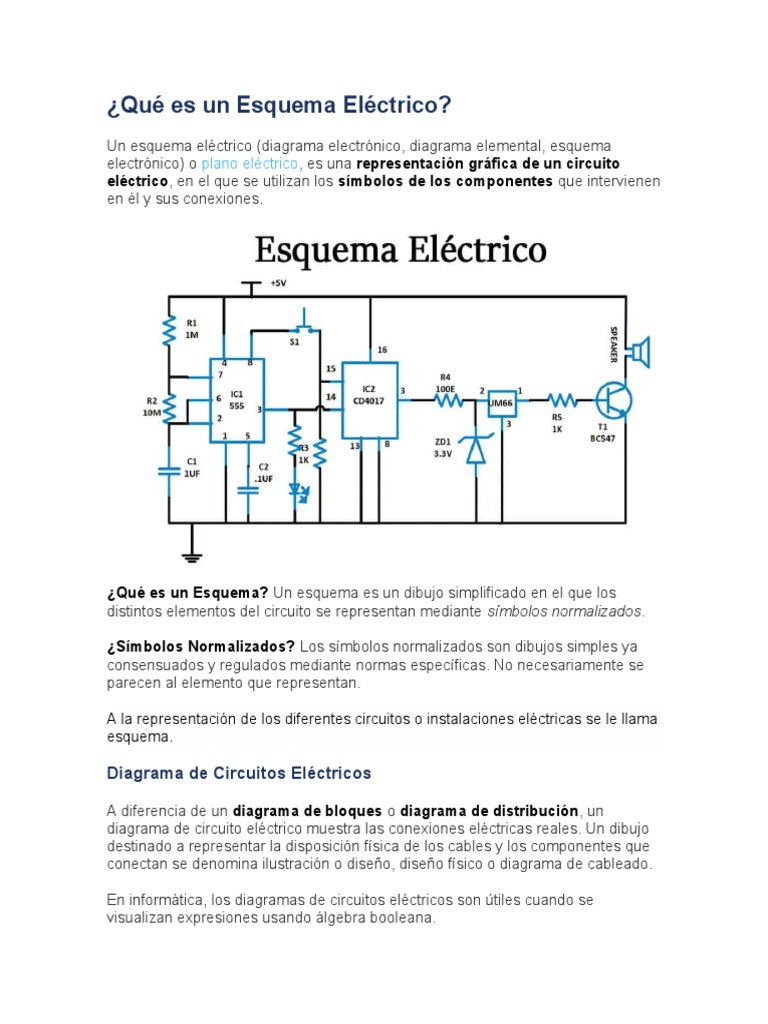 Esquema Eléctrico: Definición y Tipos | PDF | Red eléctrica | Electrónica