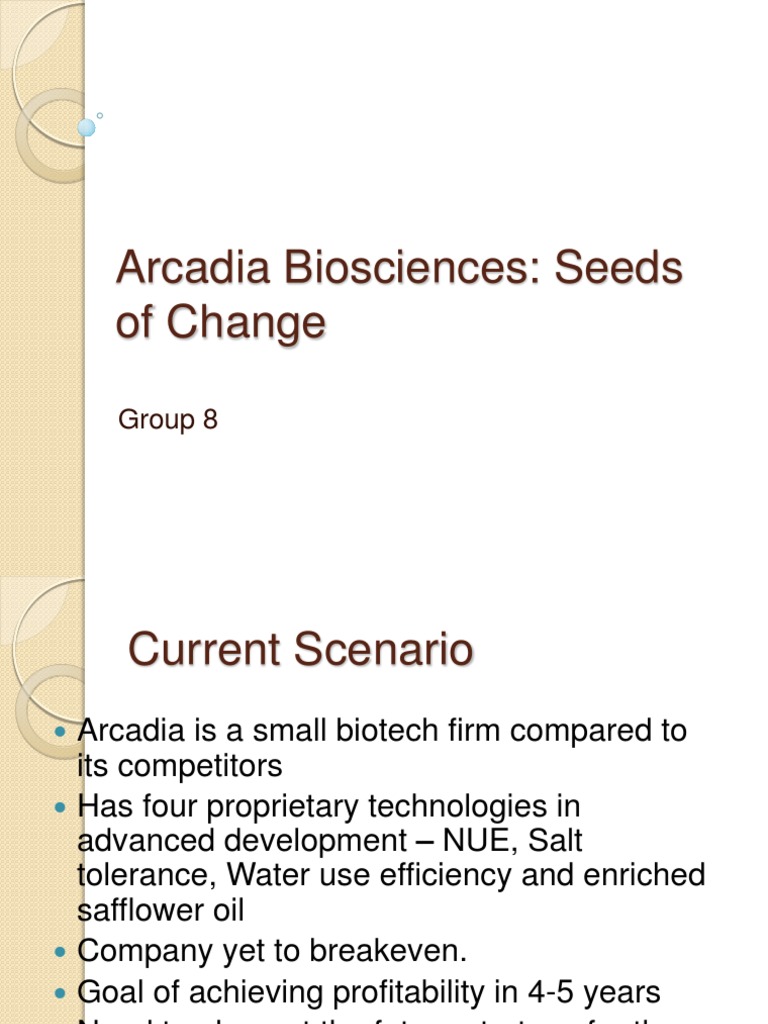 CaF - Class Presentation - Arcadia Bio Sciences | PDF | Clean ...