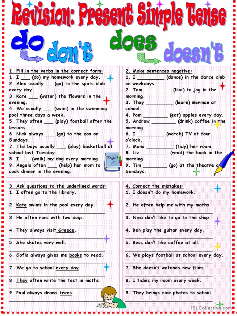 Revision - Present Simple Tense | PDF | Language Mechanics | Languages