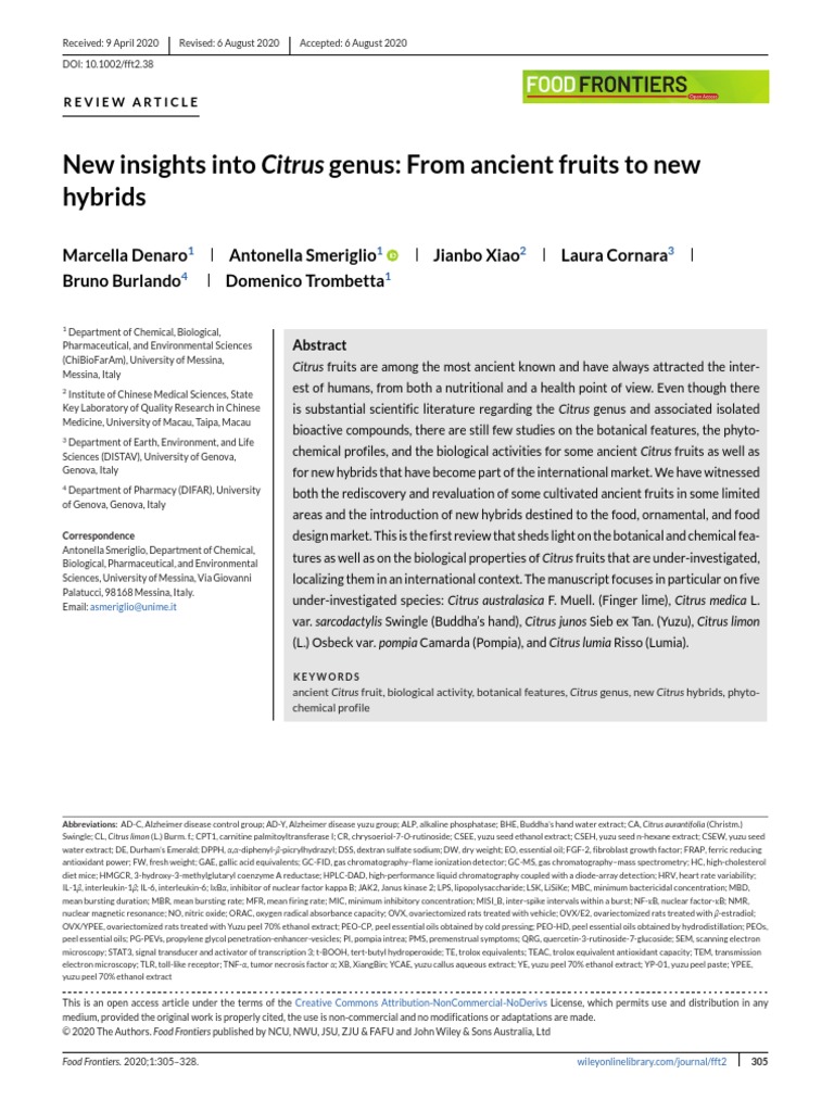 Citrus Genus: Ancient Fruits & Hybrids Insights | PDF | Citrus | Lime ...