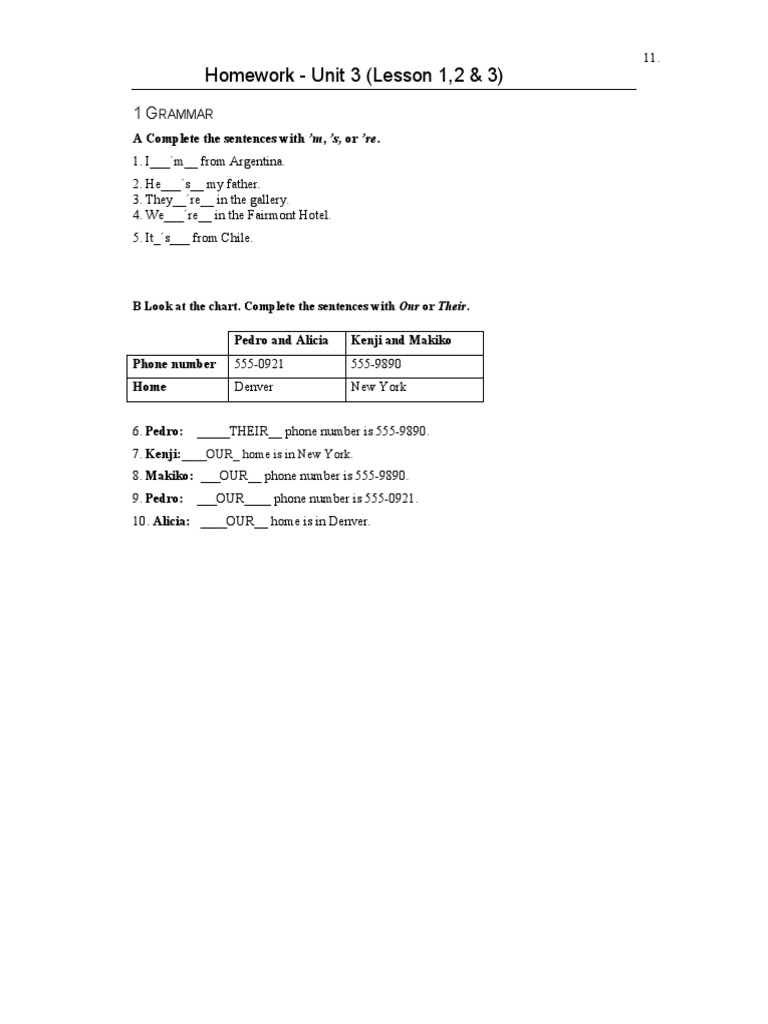Unit 3 Homework Answers and Exercises | PDF