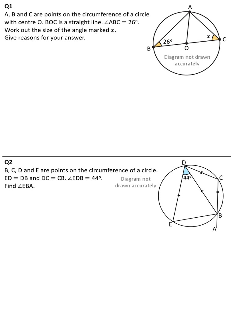 Circle Theorem Ws | PDF | Circle | Perpendicular