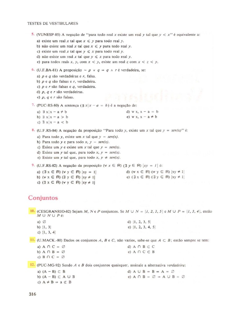 Lista 1 Álgebra | PDF