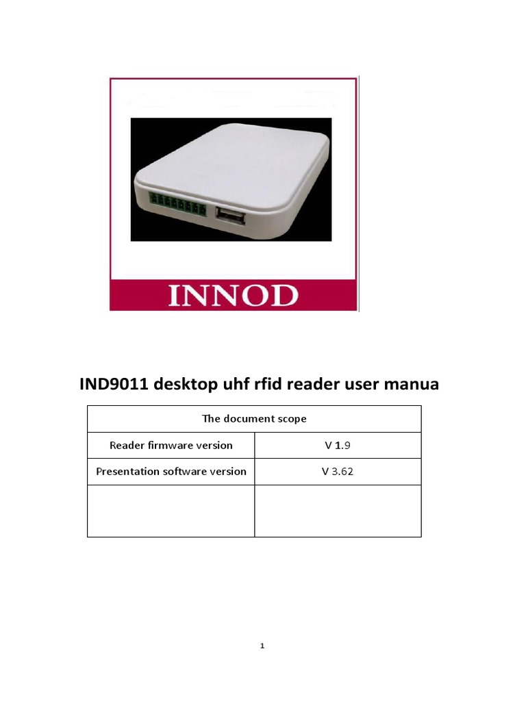 UHF RFID Reader User Manual | PDF | Radio Frequency Identification ...