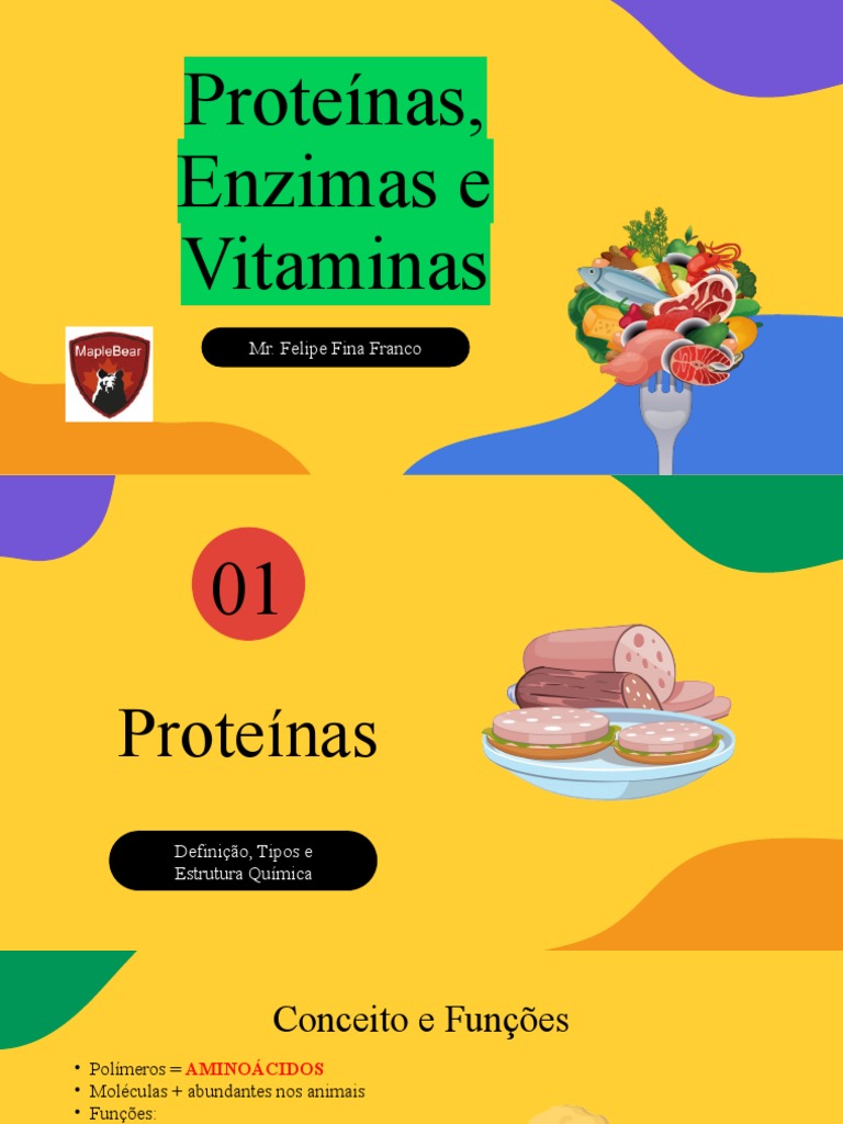Aula 3 - Proteínas, Enzimas e Vitaminas | PDF | Proteínas | Enzima