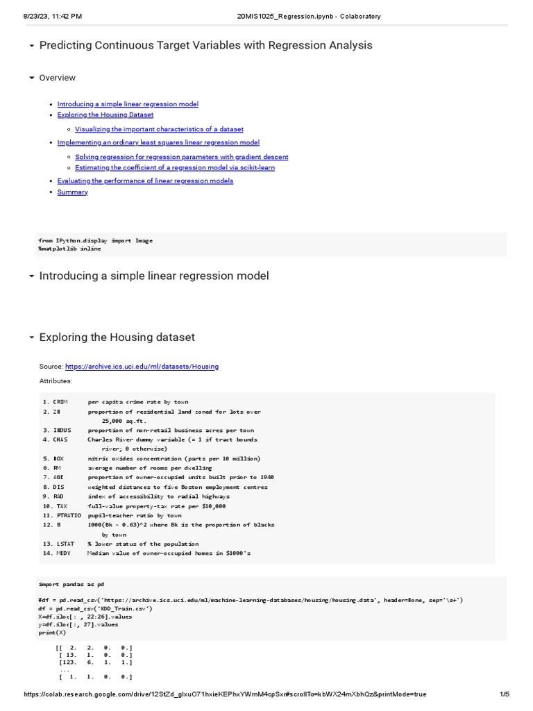 Linear Regression Analysis Guide | PDF | Regression Analysis | Mean Squared Error