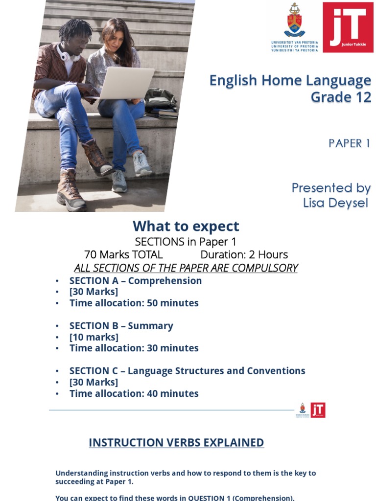 Grade 12 English Home Language Paper 1 Guide | PDF | Reading ...