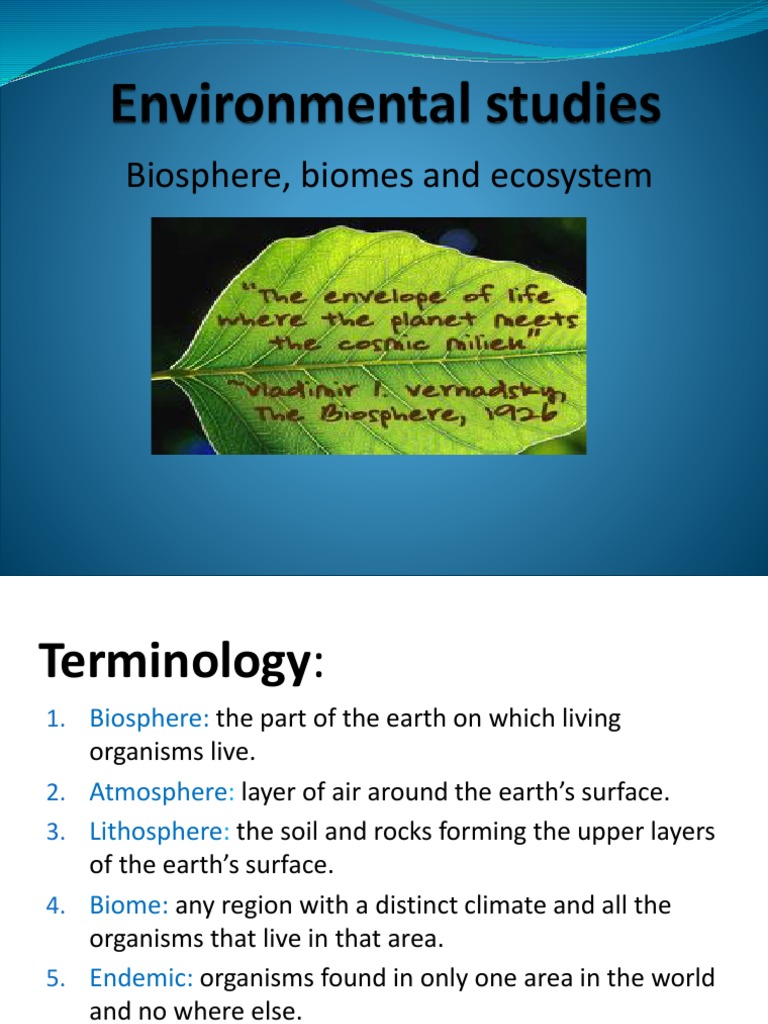 Biosphere, Biomes and Enviromental Studies | PDF | Earth | Wetland