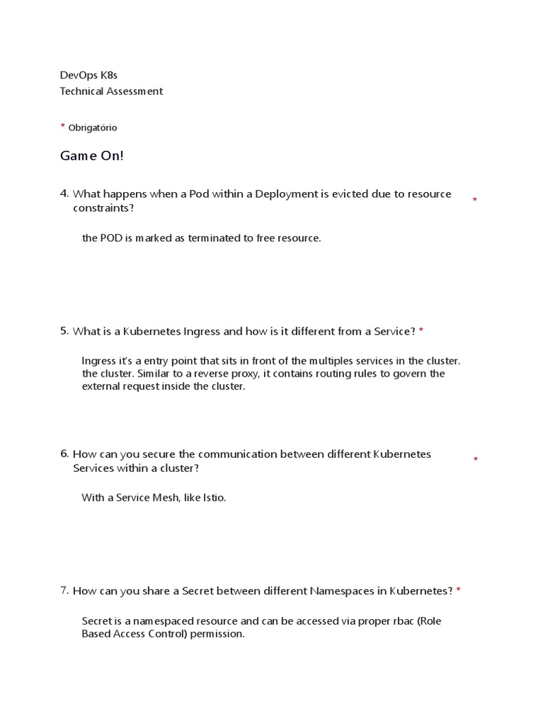 DevOps K8s Technical Assessment 0 PDF Systems Engineering