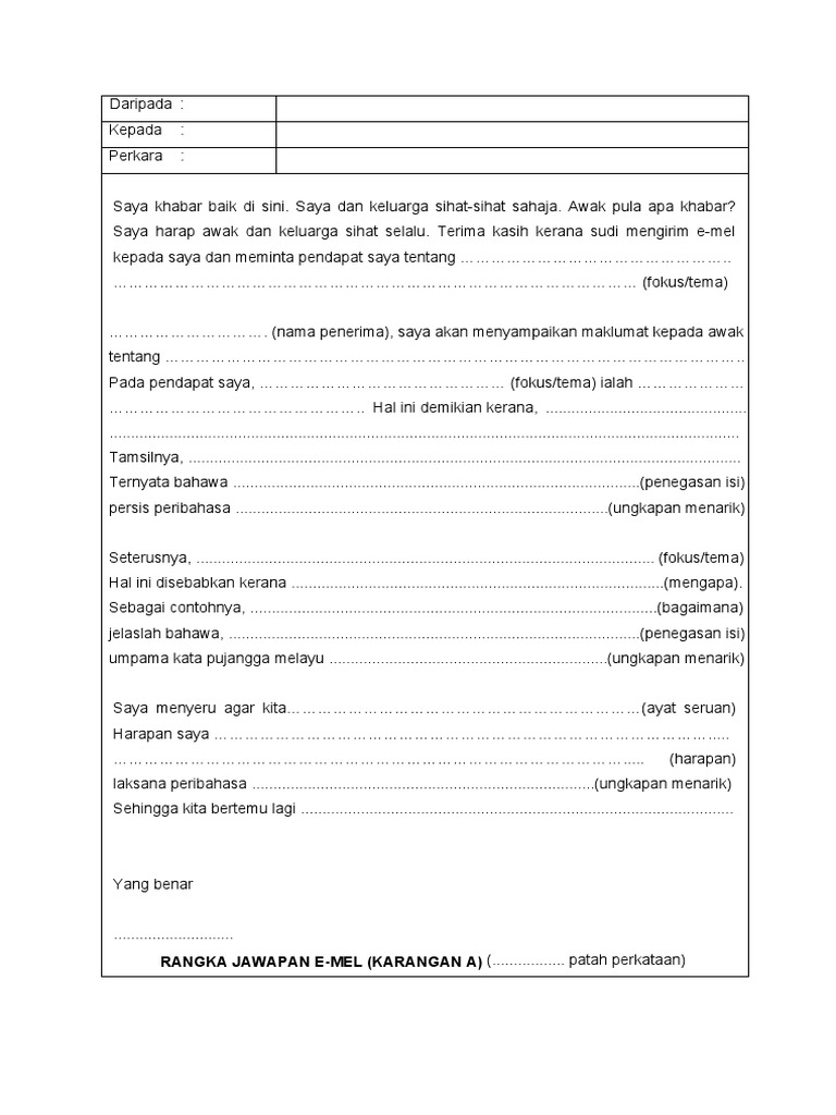 Rangka Jawapan E-Mel | PDF