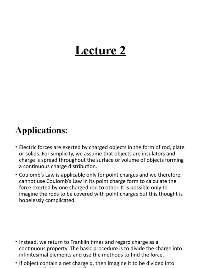 Applied Physics..... Lec 2 | PDF | Electric Field | Dipole