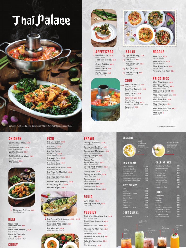 Menu Thai Palace Dago | PDF | Foods | Cuisine