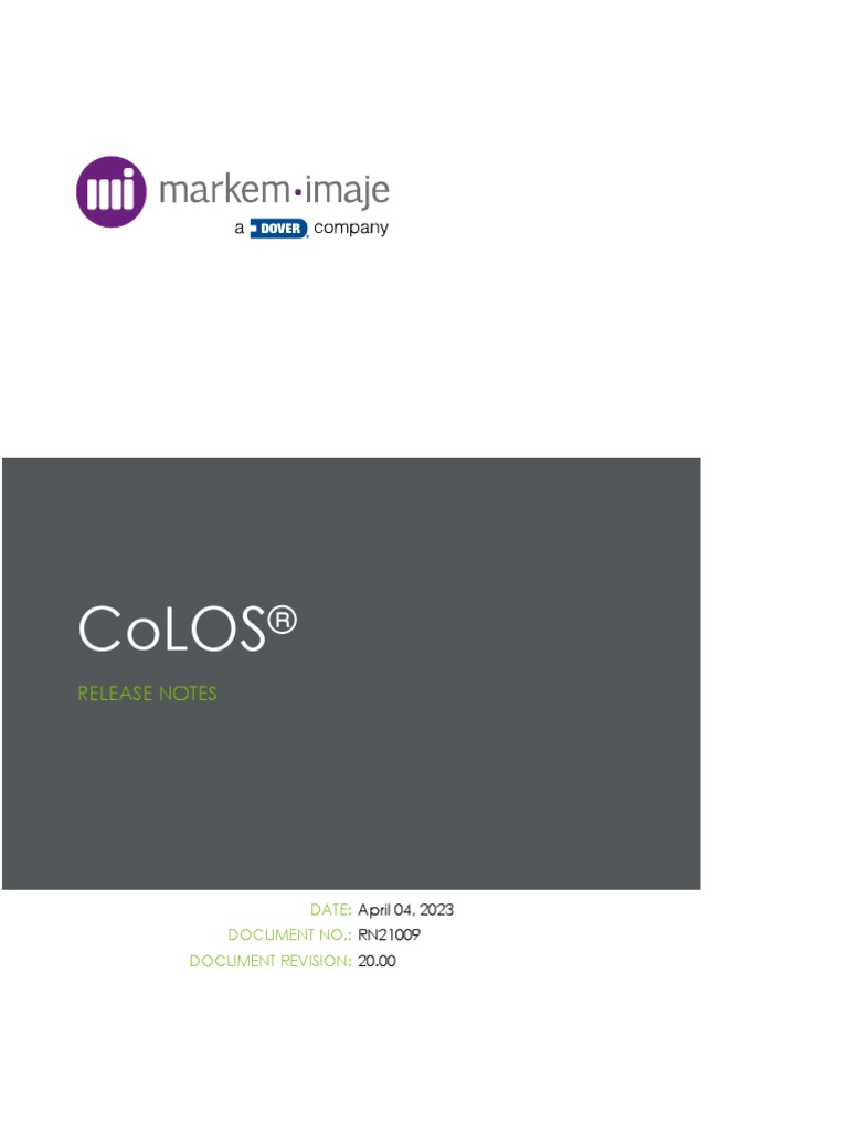 RN21009 CoLOS Product Suite 6.4 | PDF | Microsoft Windows | World Wide Web