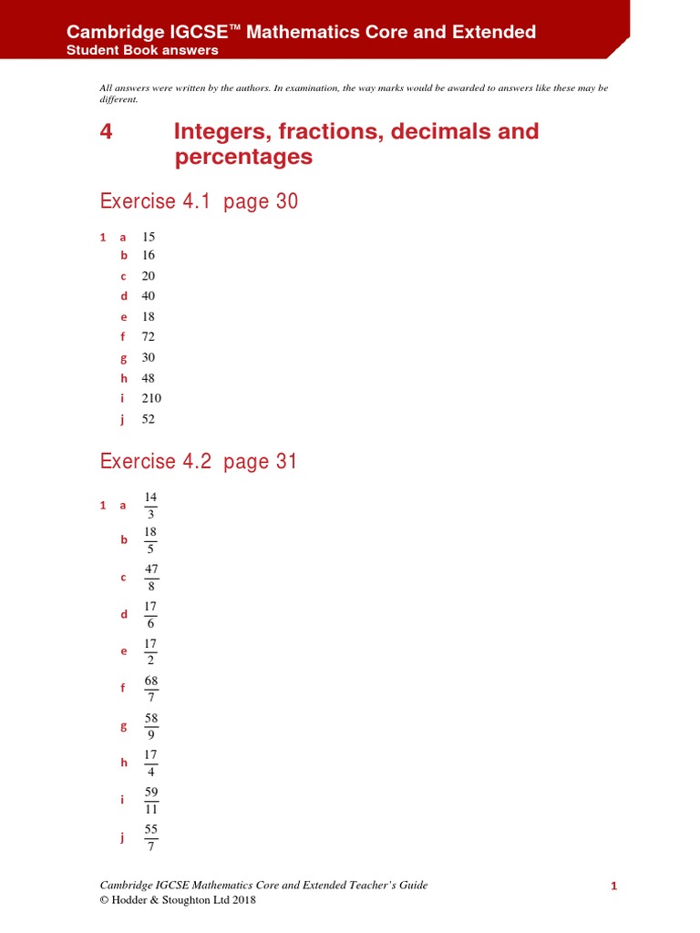 Igcse - Maths - Chap 4 | Pdf | Mathematics | Arithmetic