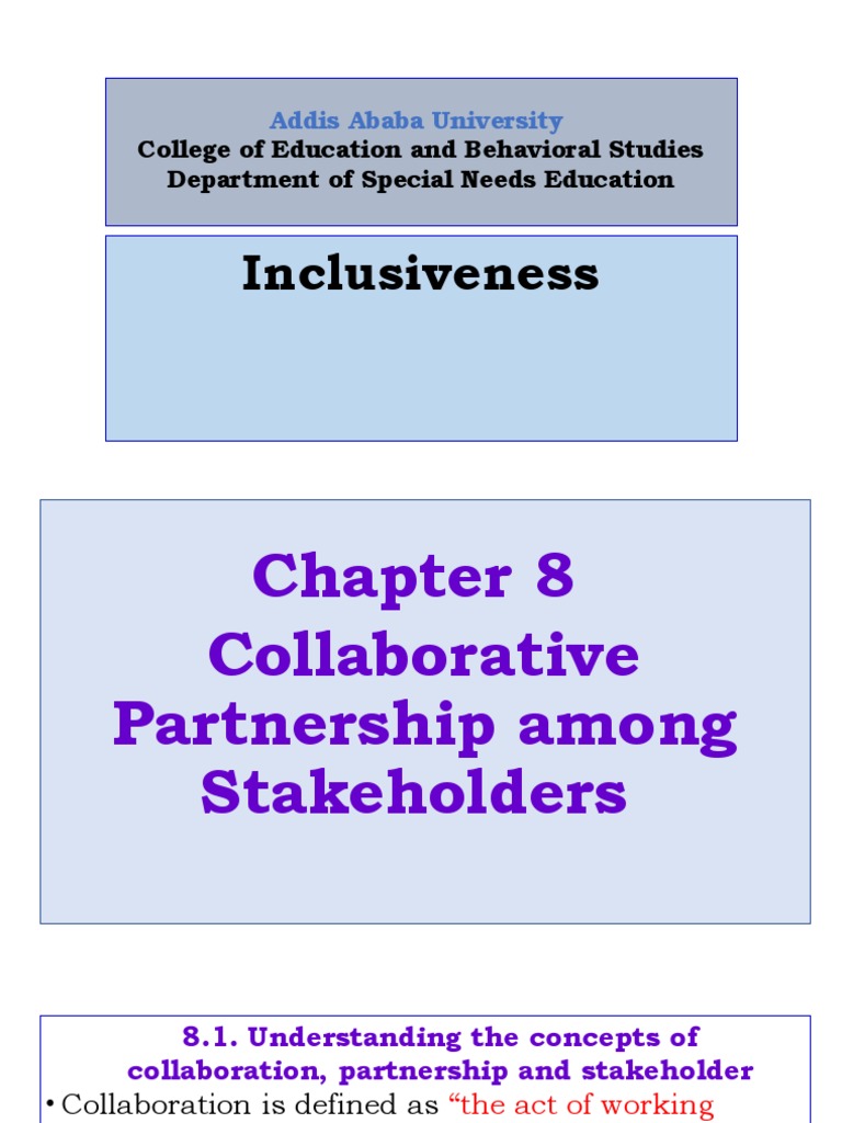 Chapter 8 FINAL Collaborative Partnership Among Stakeholders | PDF | Collaboration | Stakeholder ...