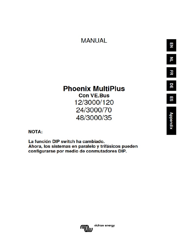 Manual Inversor Victron Multiplus 3kva | PDF | Relé | Ingenieria Eléctrica