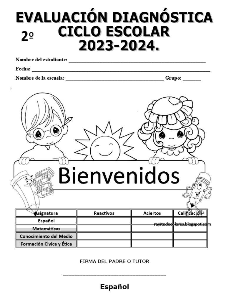 Evaluación Diagnóstica A Segundo Pdf 5333