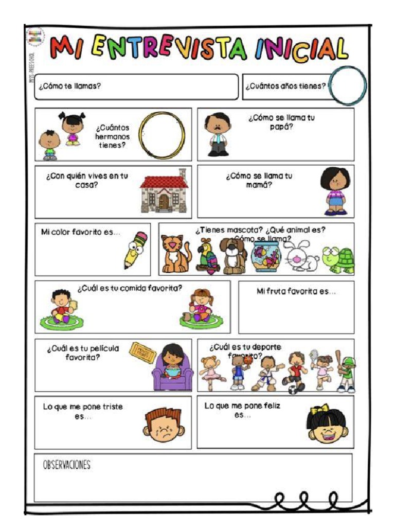 Entrevista Inicial A Padres de Familia y Alumnos | PDF
