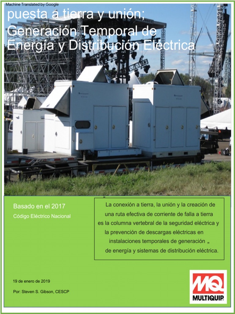 Puesta A Tierra y Unión Generación Temporal de Energia y Distribución Electrica | PDF ...