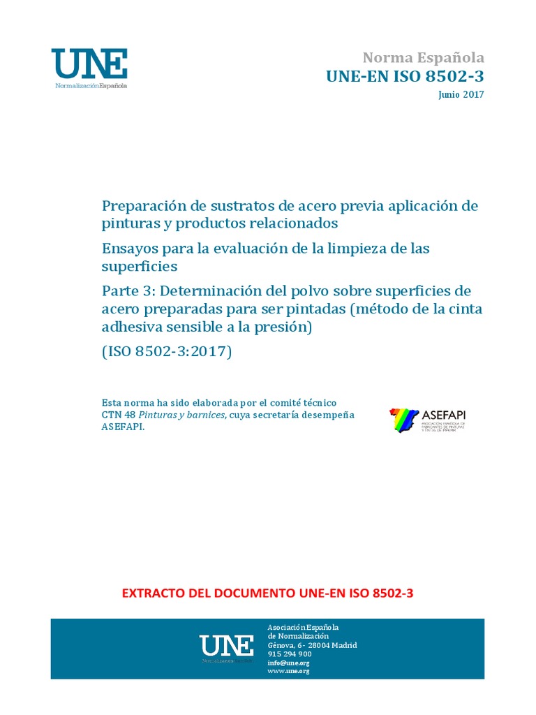 (Ex) Une-En Iso 8502-3 2017 | Descargar gratis PDF | Organización ...