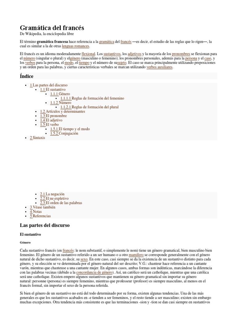Gramatica Del Frances | PDF | Género gramatical | Lingüística