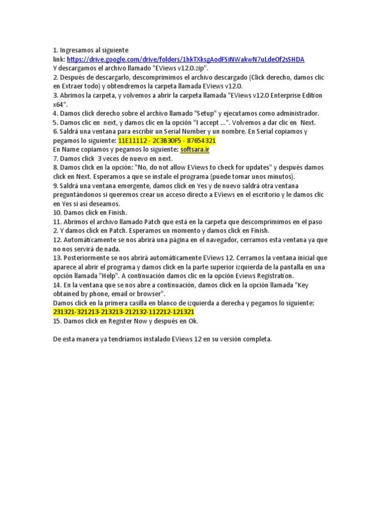 Instalación de EViews 12 | PDF