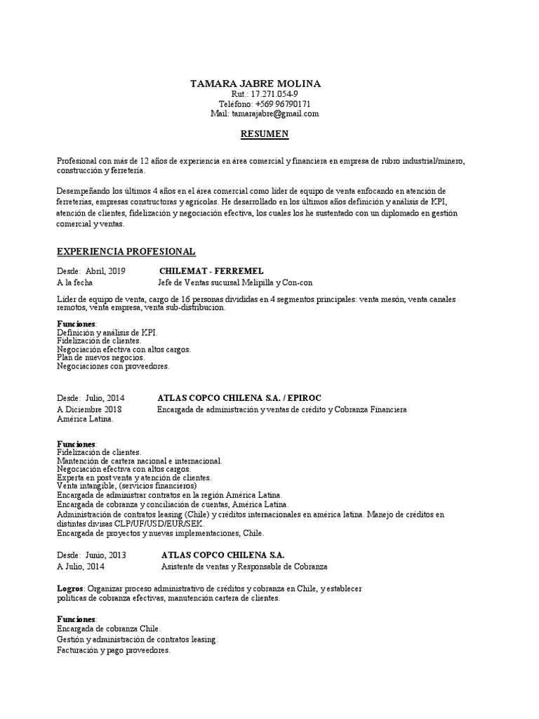 CV Tamara Jabre | PDF