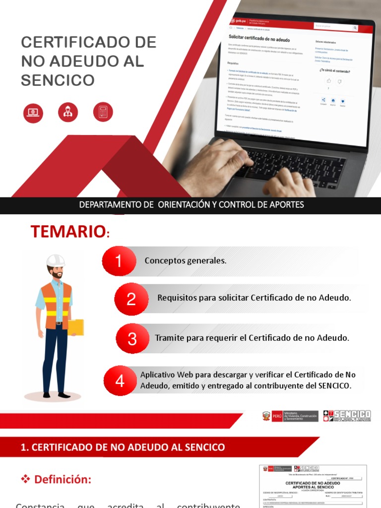 Diapositivas de Certificado de No Adeudo | PDF