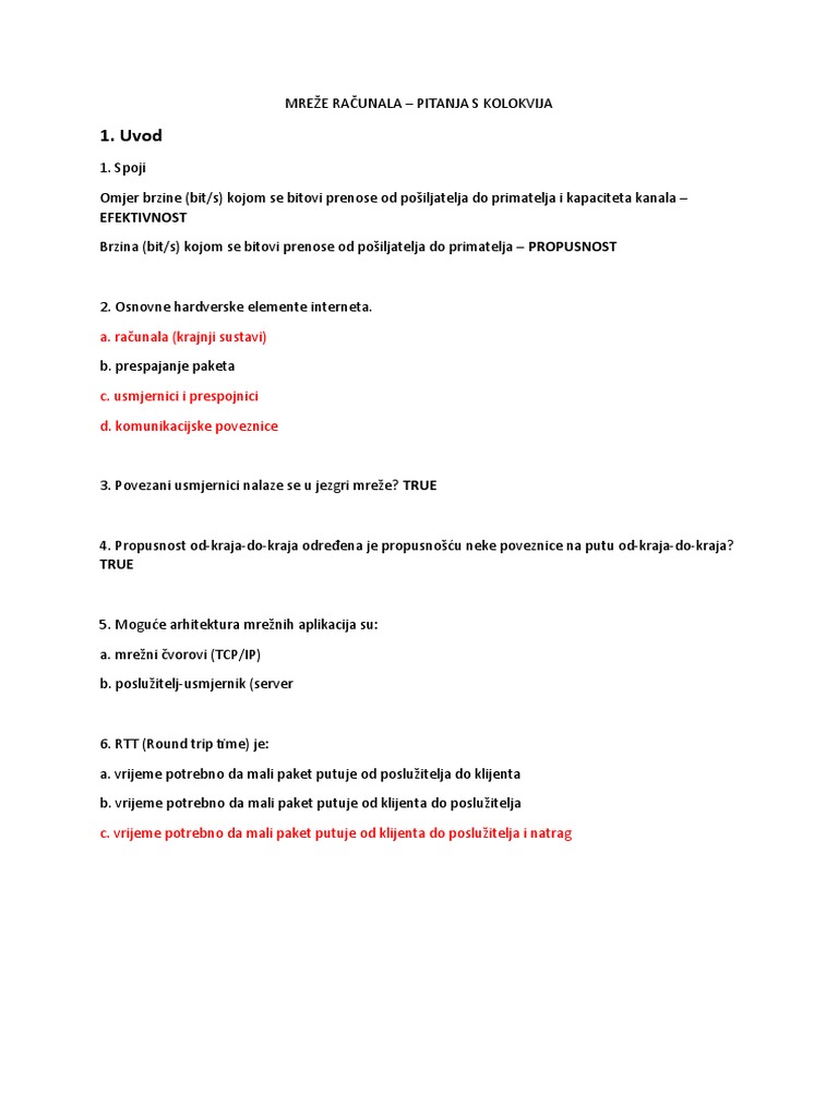 Mreže Teorija | PDF