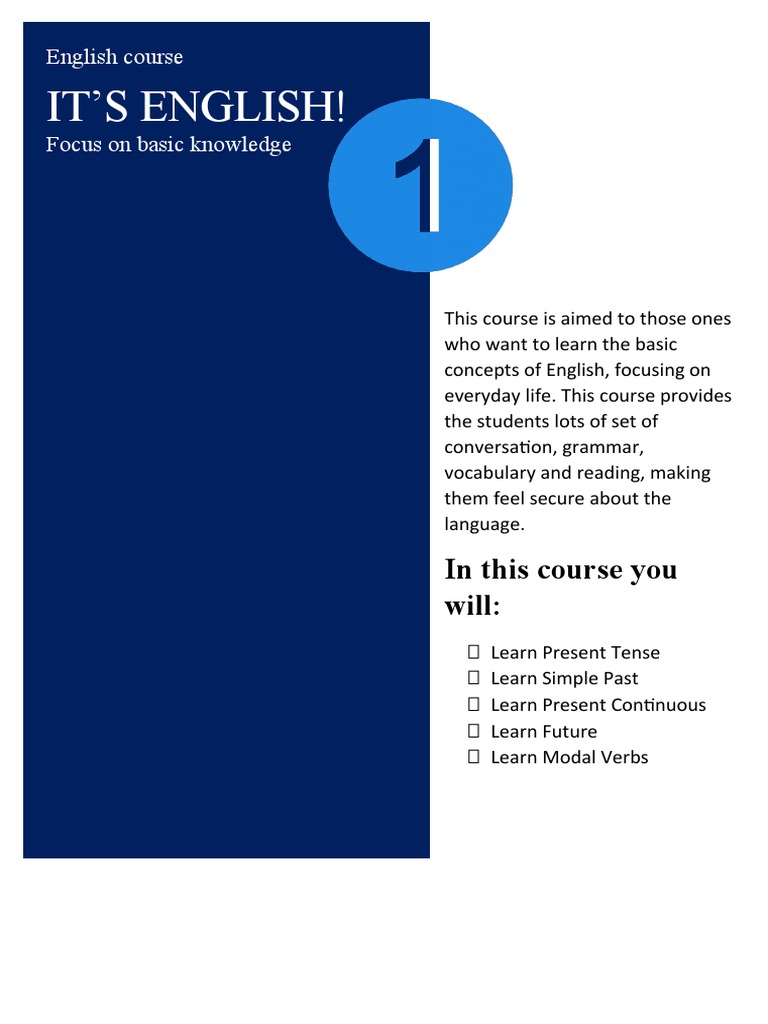 English Course | PDF | English Language | Grammatical Tense