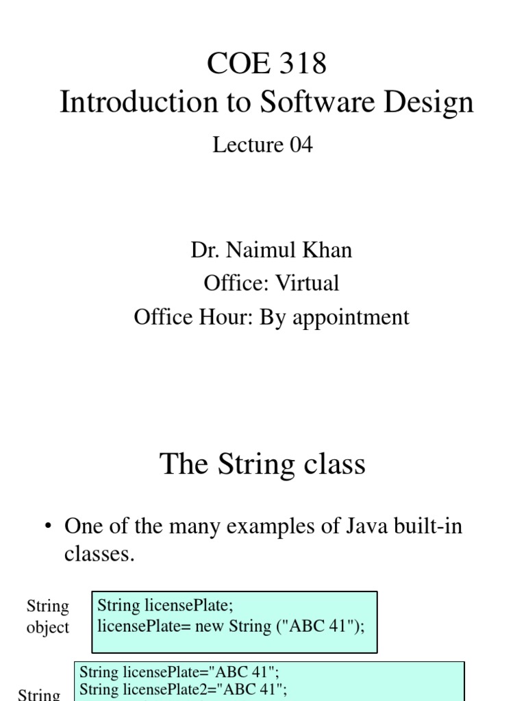 Lecture04 Annotated | PDF | String (Computer Science) | Class (Computer ...