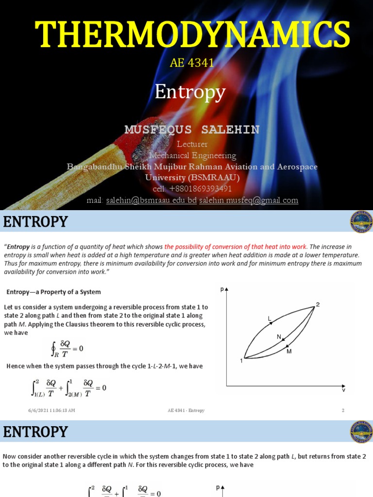 6 Entropy | PDF | Entropy | Heat