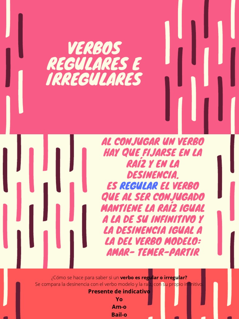 Verbos: Regularidad e Irregularidad | PDF | Verbo | Relaciones sintácticas