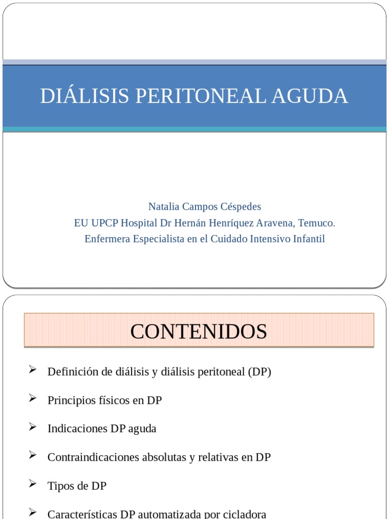 Diálisis Peritoneal Aguda Guía Completa Pdf Especialidades Medicas