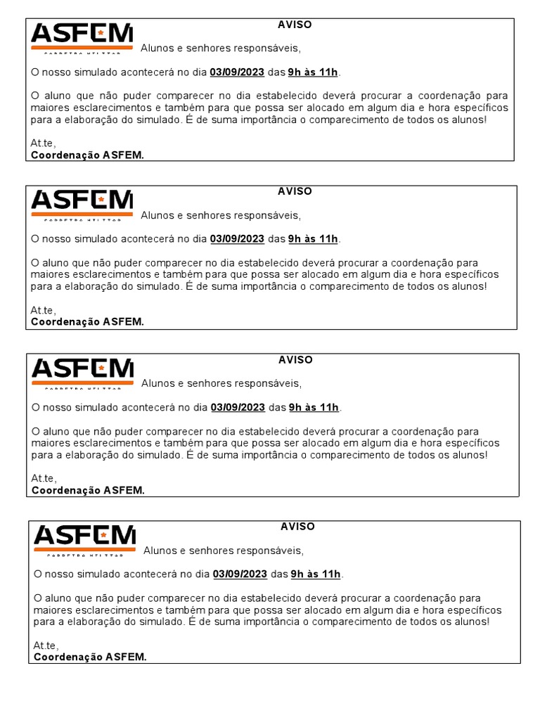 Modelo de BILHETE | PDF