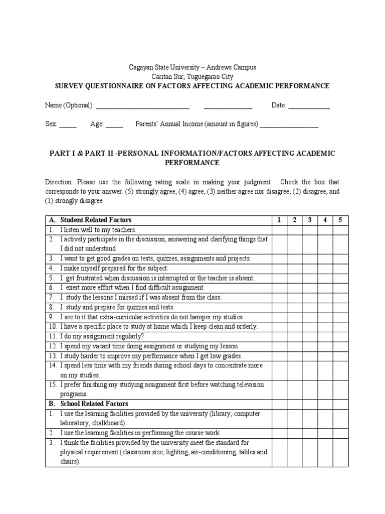 Survey Questionnaire NEW | PDF