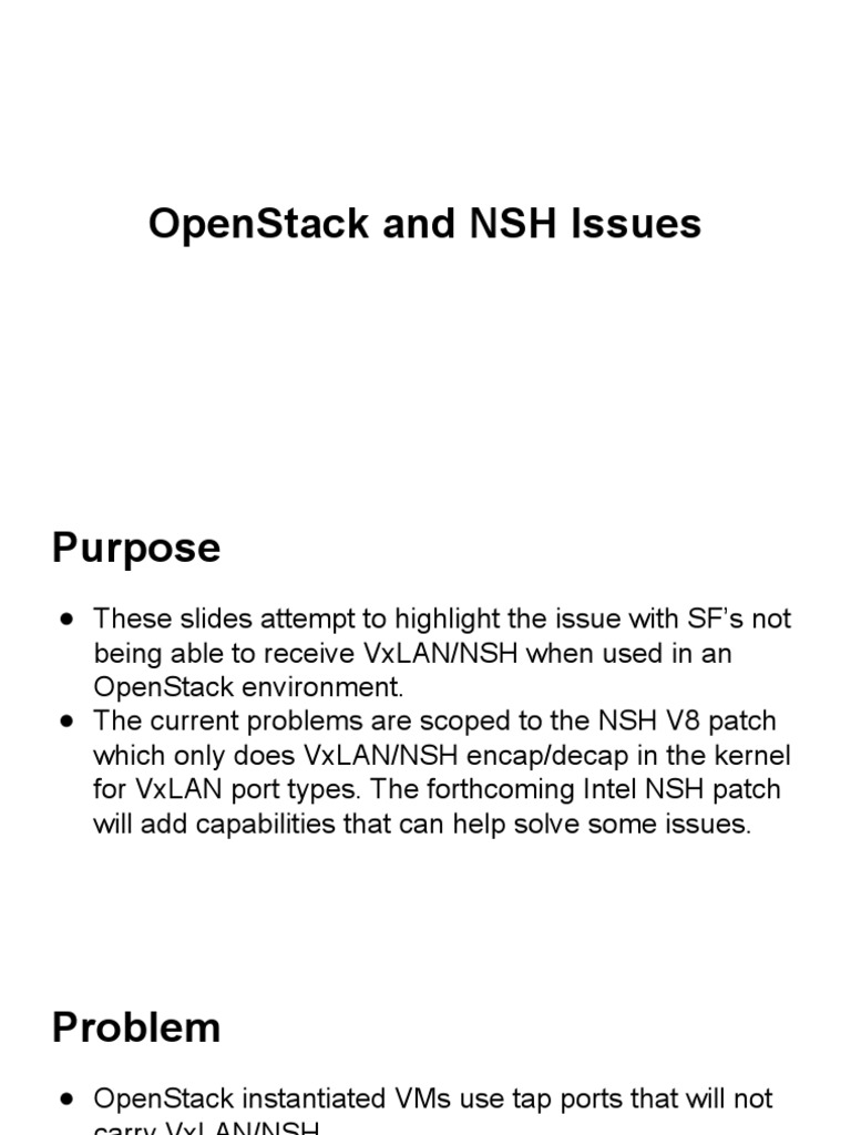 OpenStack and NSH Issues | PDF | Internet Protocols | Communications Protocols