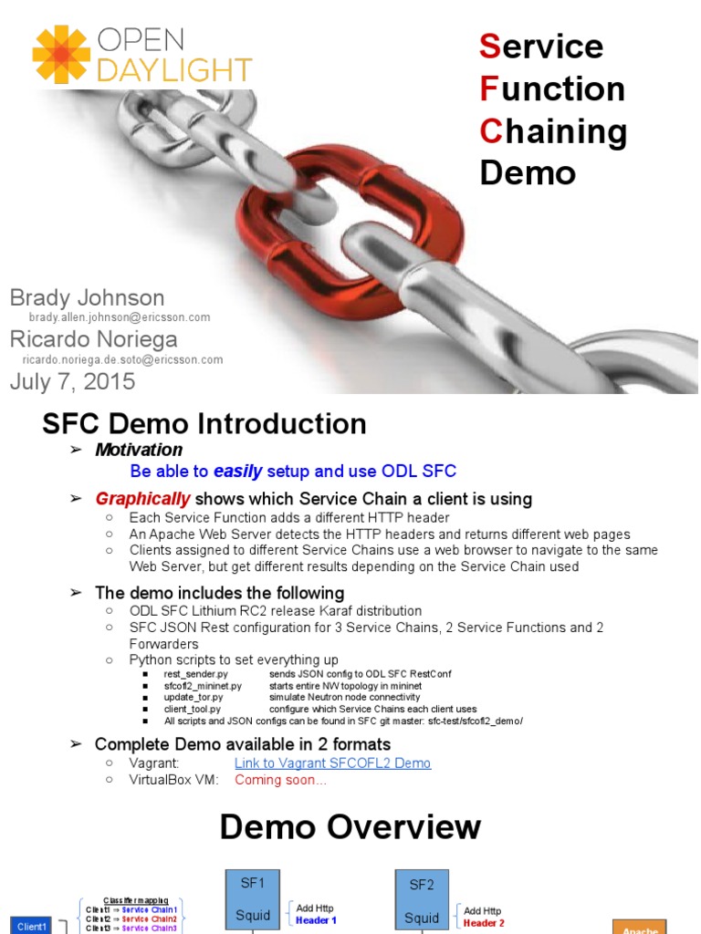 Open DayLight SFC Demo | PDF