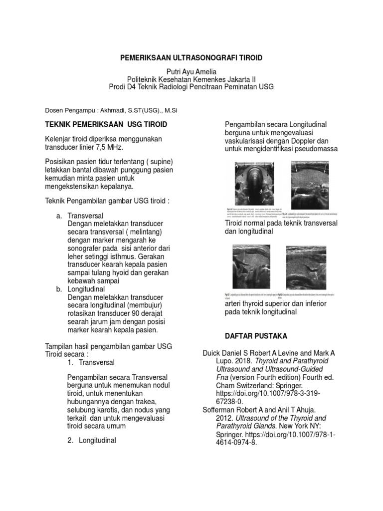 Teknik USG Tiroid: Panduan Praktis | PDF