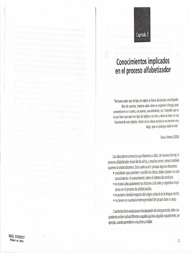 Bloque I-b-PUJATO-Conocimientos Implicados en El Proceso Alfabetizador - Págs. 25 A 39 | PDF