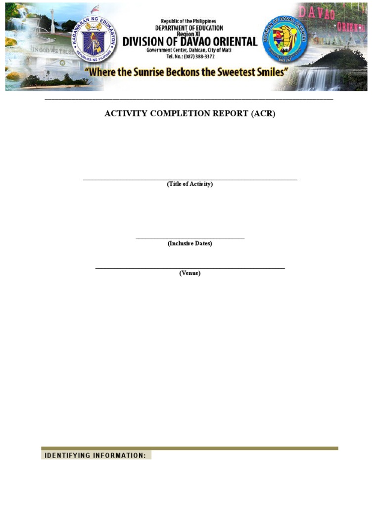 Activity Completion Report Template | PDF | Learning | Cognitive Science