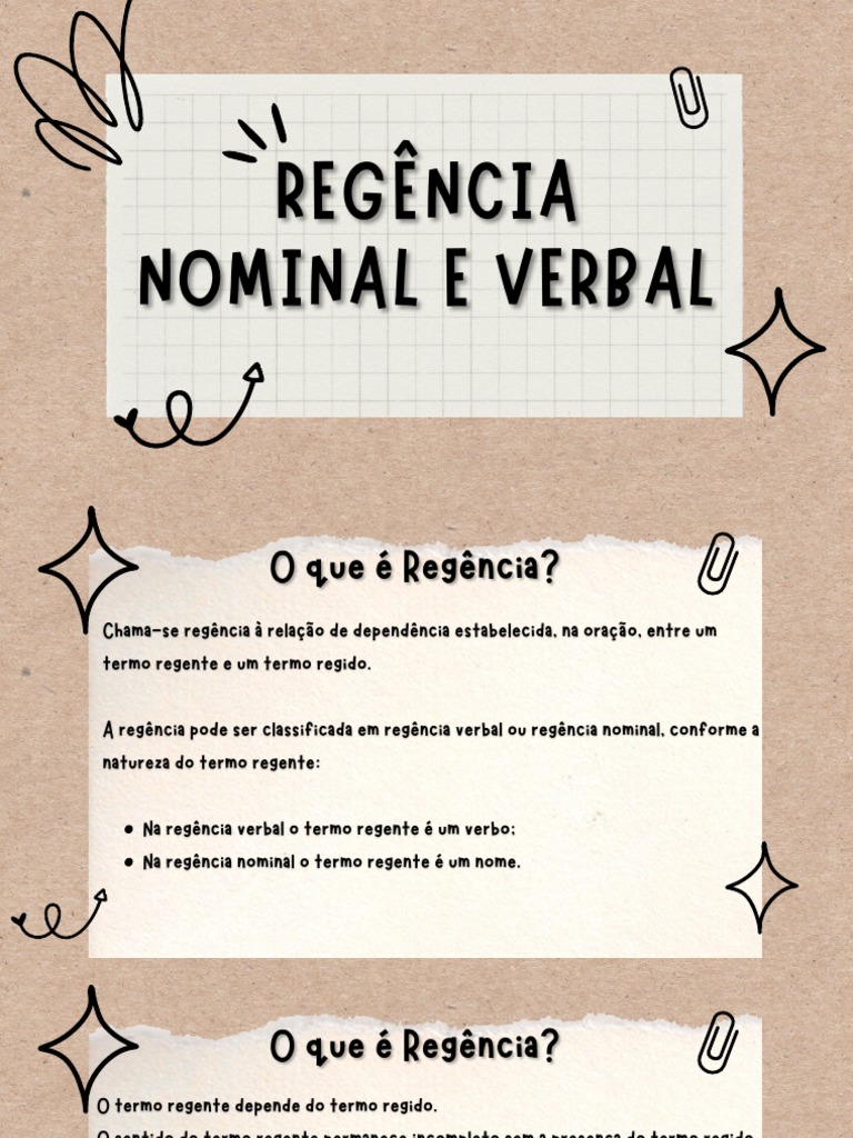 Regência Nominal e Verbal | PDF | Linguística | Sintaxe