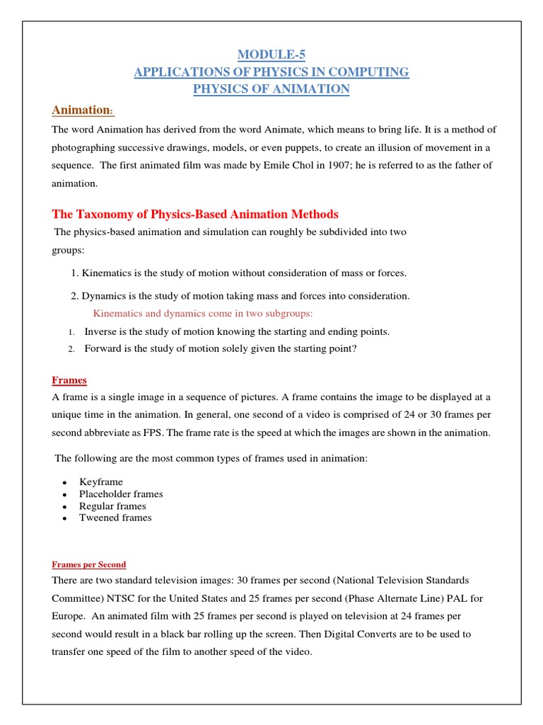 Module 5 Animation Pdf Acceleration Force