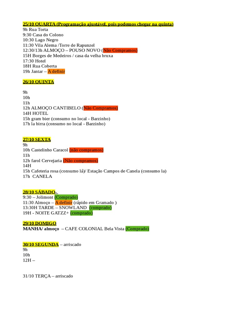 Roteiro Gramado | PDF